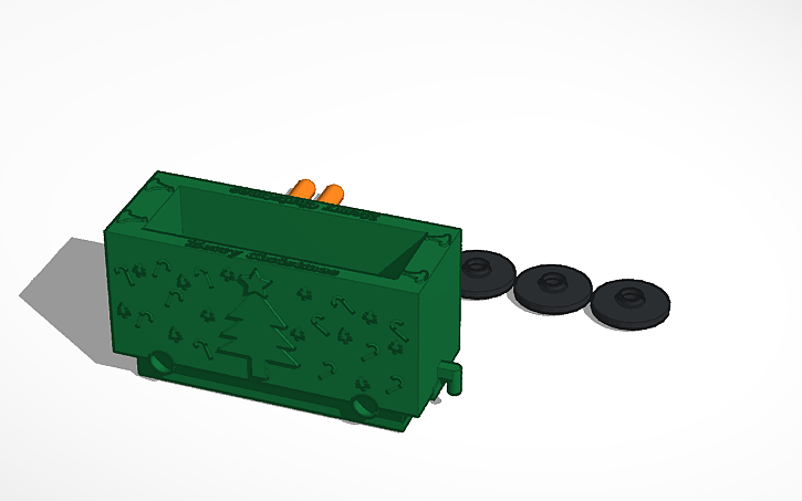 3D design Christmas Train Cart - Tinkercad