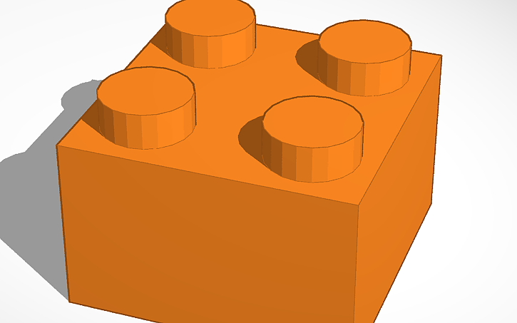 3D design 2x2 lego brick - Tinkercad