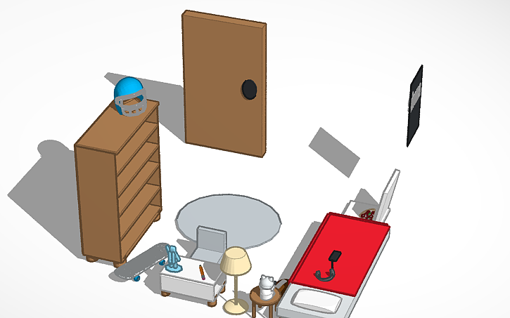 3D design realistic bedroom | Tinkercad