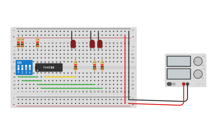 Circuit design XNOR GATE - Tinkercad