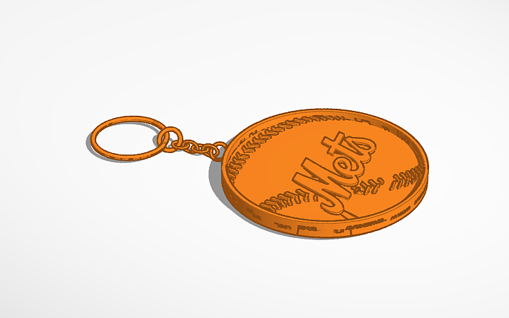 3D design NY METS KEYCHAIN - Tinkercad