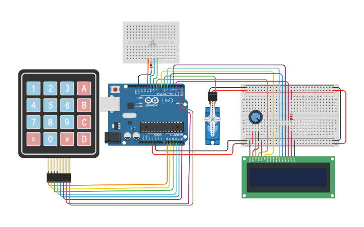 Circuit design How to make smart door lock system - Tinkercad