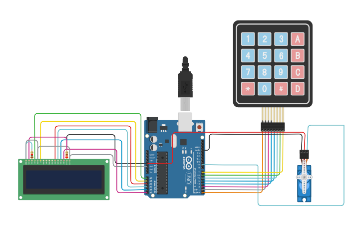 Circuit design Smart door lock - Tinkercad