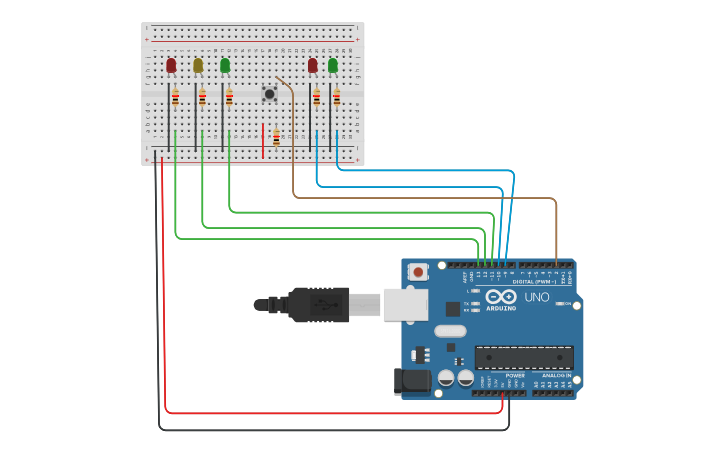 Circuit design Semaforo Manual - Gabriel Emanoel - Tinkercad
