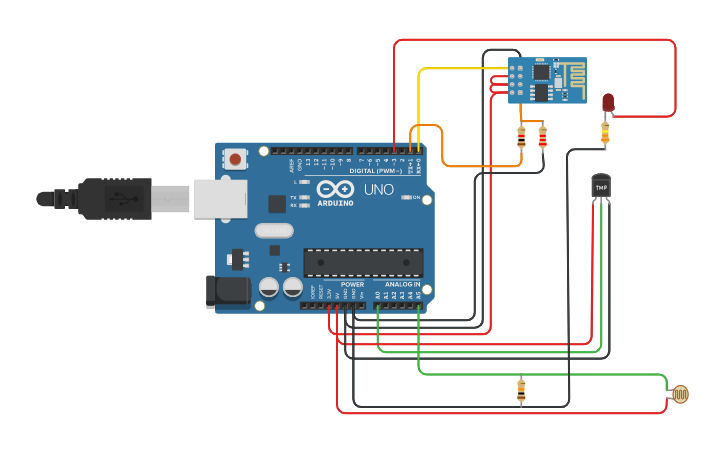 Circuit design Wifi Module ESP8266 - Tinkercad Circuit design Wifi Module ESP8266 - Tinkercad