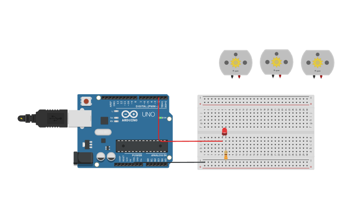 Circuit design manipulando salidas serie - Tinkercad