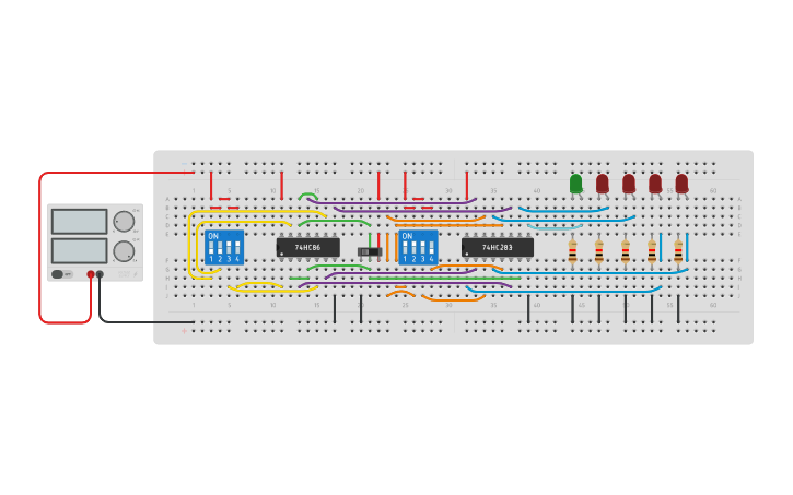 Circuit Design 4 Bit Adder Sub Tinkercad