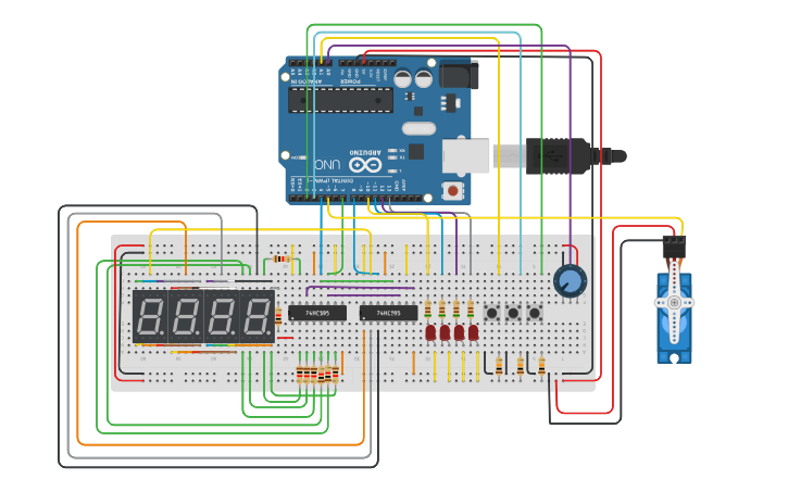Circuit design Multifunctional shield 7-segment segment info | Tinkercad