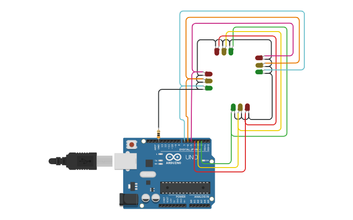 Circuit design Traffic System | Tinkercad