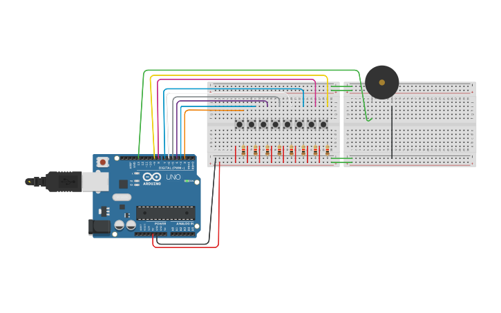 Circuit design Buzzer - Tinkercad