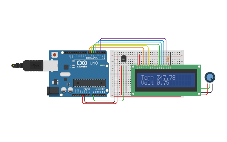 Circuit design TMP35 Sensor Q#3 - Tinkercad