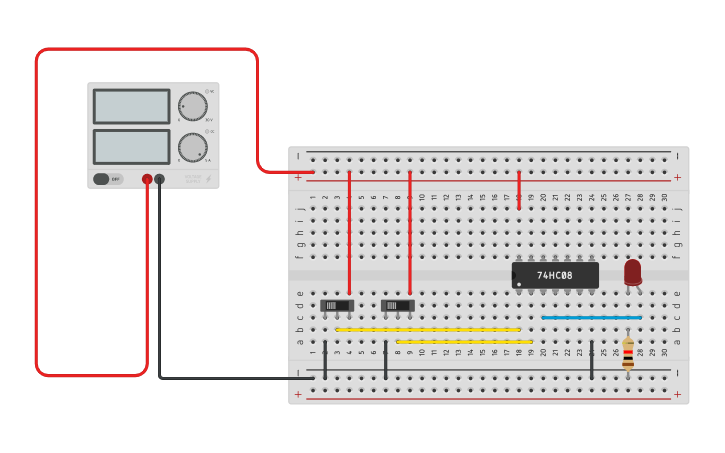 Circuit design AND gate - Tinkercad