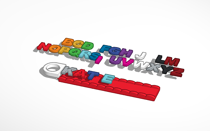 3D design Lesson: Key ring, letters! result | Tinkercad