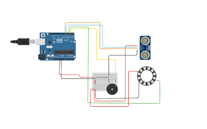 Circuit design Social Distancing Indicator in previous pandemic Covid ...