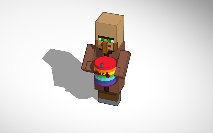 3D design villager drinking soda - Tinkercad