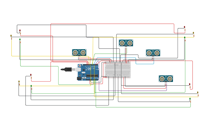 Circuit Design Copy Of Smart Traffic Light System Tinkercad