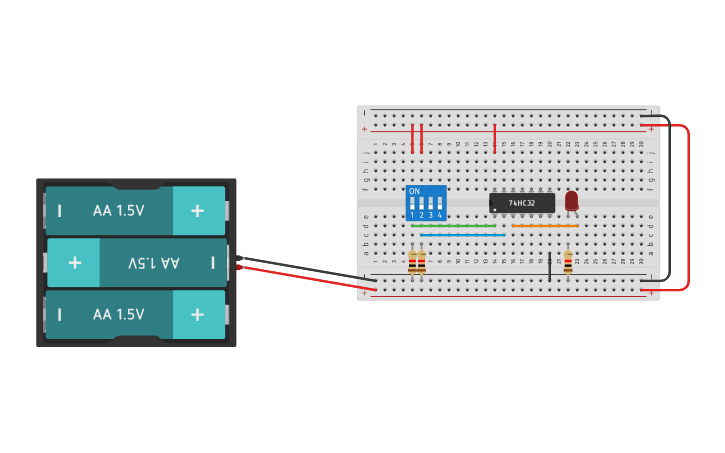 Circuit design Lab01 - Puerta OR | Tinkercad