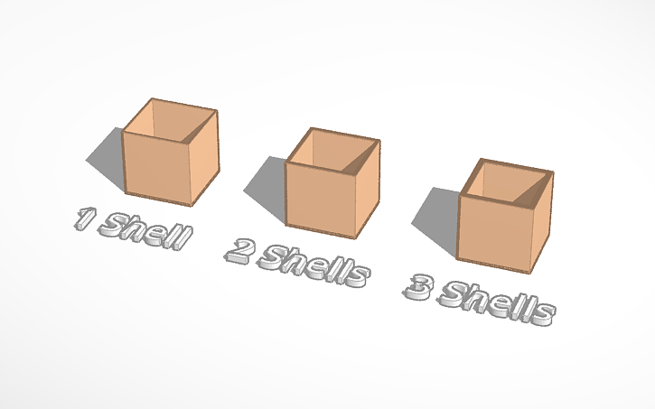 3D design Shell Thickness - Tinkercad