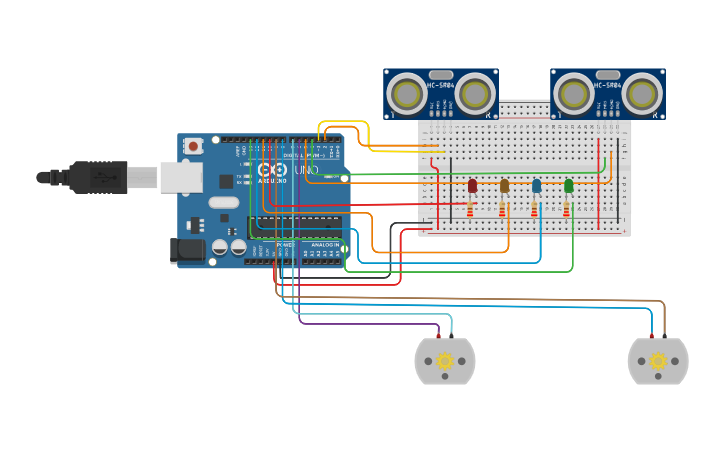 Circuit design SelfDrive | Tinkercad