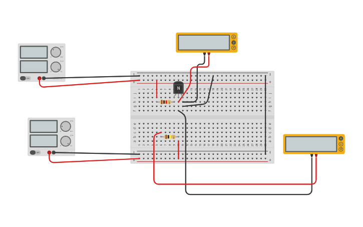 Circuit design Common Emitter Configuration - Tinkercad