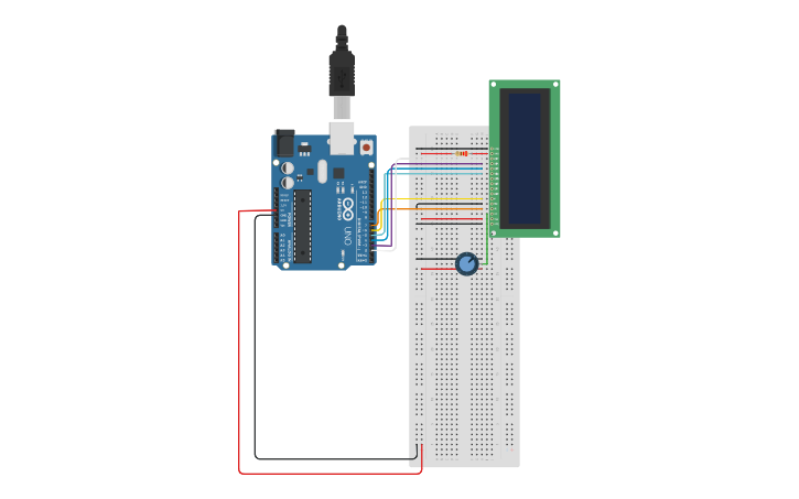 Circuit design pantalla led - Tinkercad