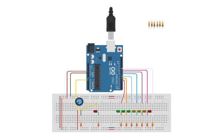 Circuit design Primer montaje Circuito Electronica - TR | Tinkercad