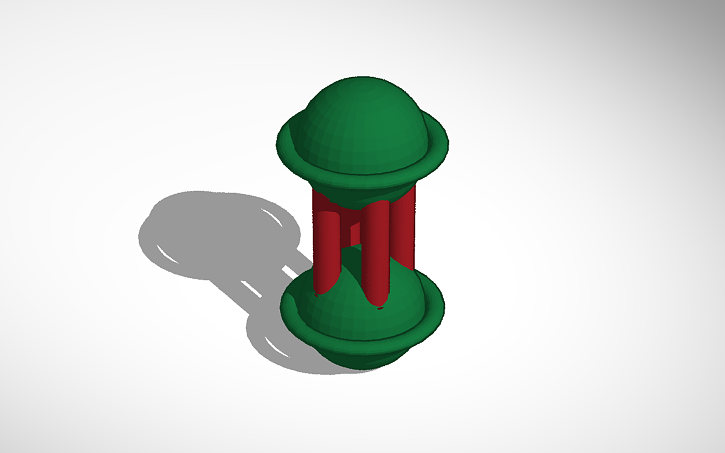 3d Design Green Red Space Capsule Tinkercad