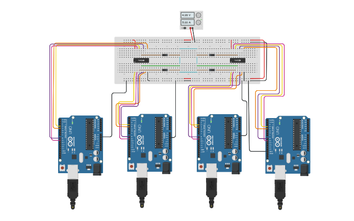 Circuit design Prática6_CHAT_ACK_Hiago_Theodosio_Wesley | Tinkercad