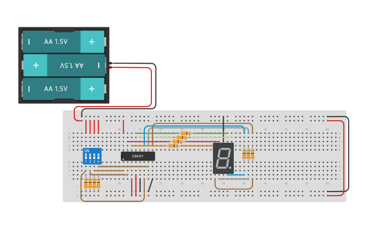 Circuit design Copy of DECODIFICADOR | Tinkercad Circuit design Copy of DECODIFICADOR | Tinkercad