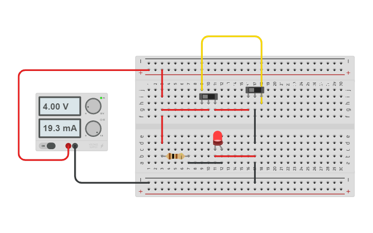Circuit design 2 Switches - Tinkercad