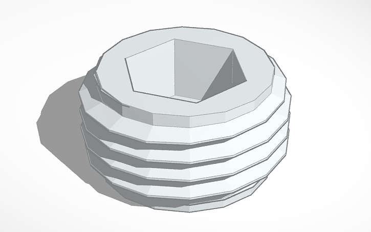 3D design m10x5 5mm hex prisoner screw - Tinkercad
