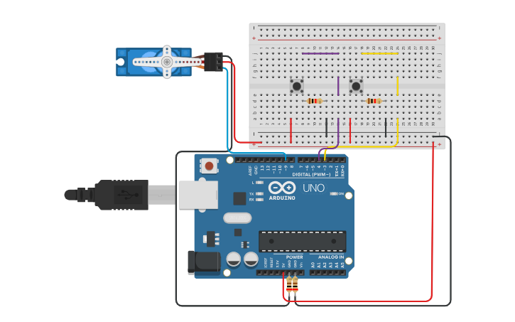 Circuit Design Servo Controller Tinkercad