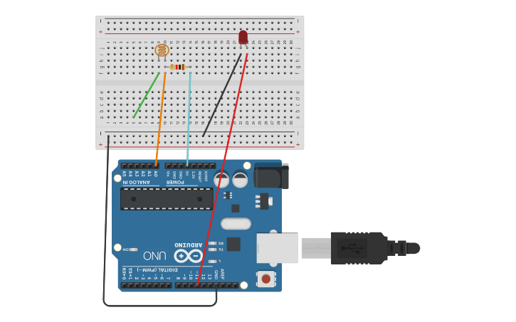 Circuit design LDR1 | Tinkercad