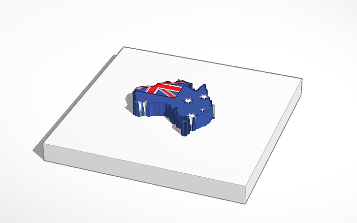 3d Design Australian Flag Map Tinkercad