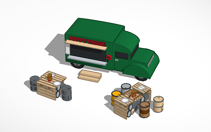 3D design WW2 Poppy Food Truck - Tinkercad
