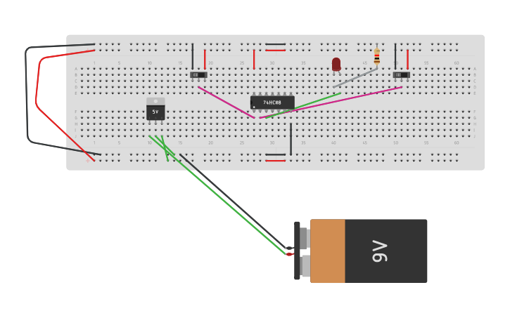 Circuit design AND Logic Gate | Tinkercad