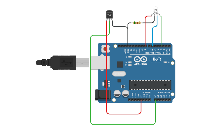 Circuit Design Ardunio Temperature Sensor And Led Rgb Dhiemas Bagus Jxii10 Tinkercad