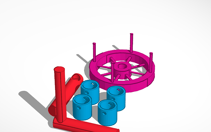3D design Bucket water wheel - Tinkercad