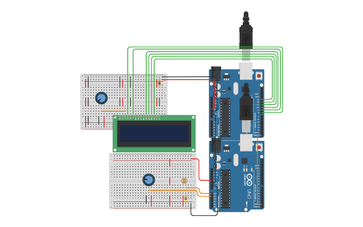 Circuit design Envio de dados do Arduino2 para Arduino1 via porta ...