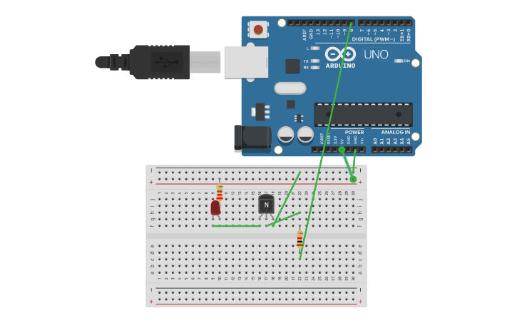 Circuit design Transistor - Tinkercad