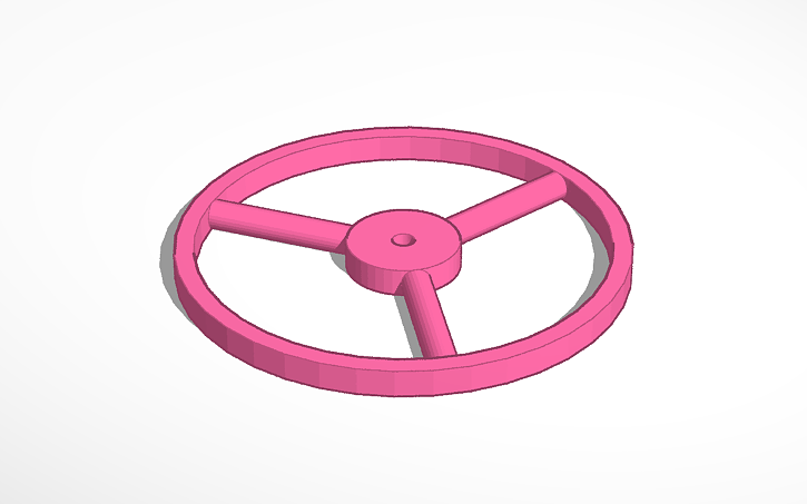 3D design 3-spoked wheel | Tinkercad