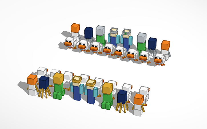 3D design Minecraft Chess - Tinkercad