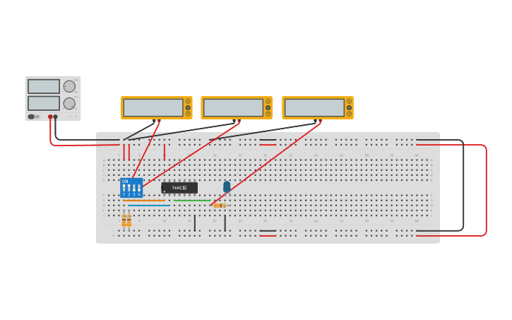 Circuit design Compuerta OR con DIP x 4 - Tinkercad