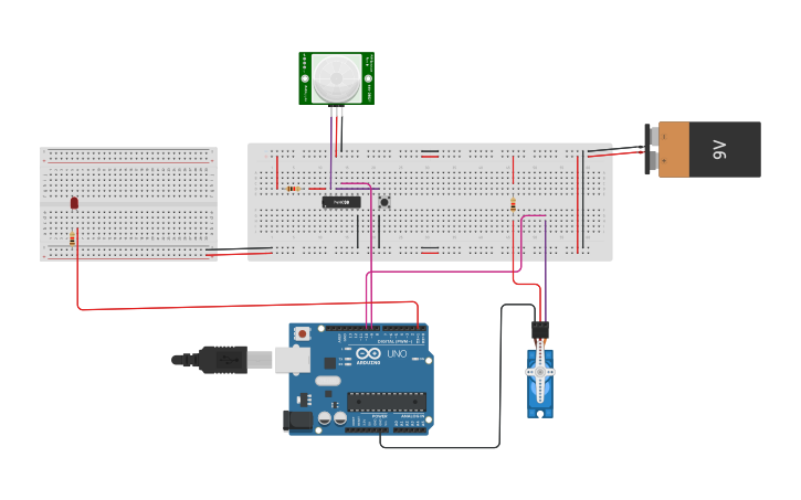 Circuit design pet feeding | Tinkercad