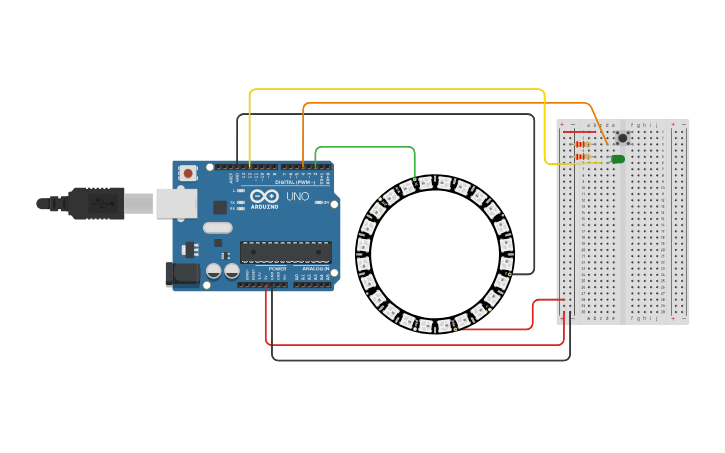 Circuit design Neopixel study | Tinkercad