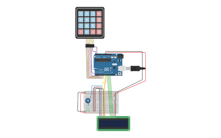 Circuit design Copy of calculadora con Arduino Uno y LCD 16x2 | Tinkercad Circuit design Copy of calculadora con Arduino Uno y LCD 16x2 | Tinkercad