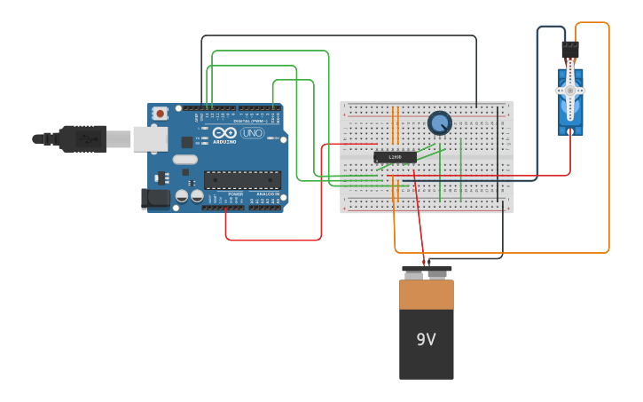 Circuit design Moteur avec pont en H - Tinkercad