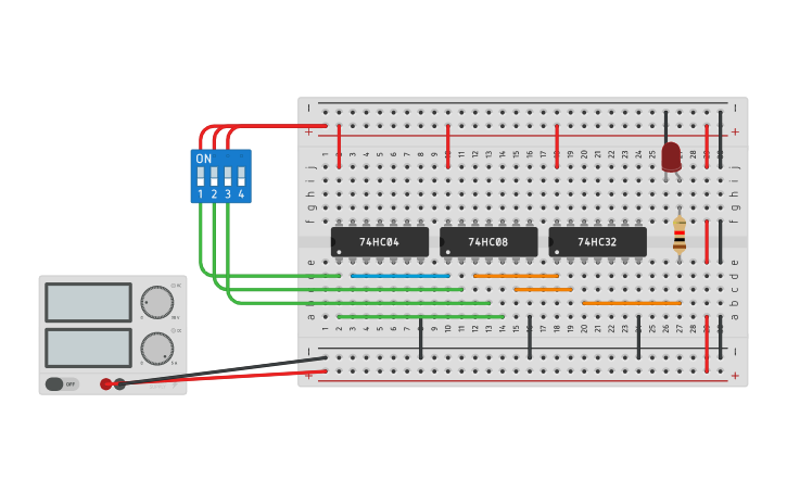 Circuit design 2:1 multiplexer - Tinkercad