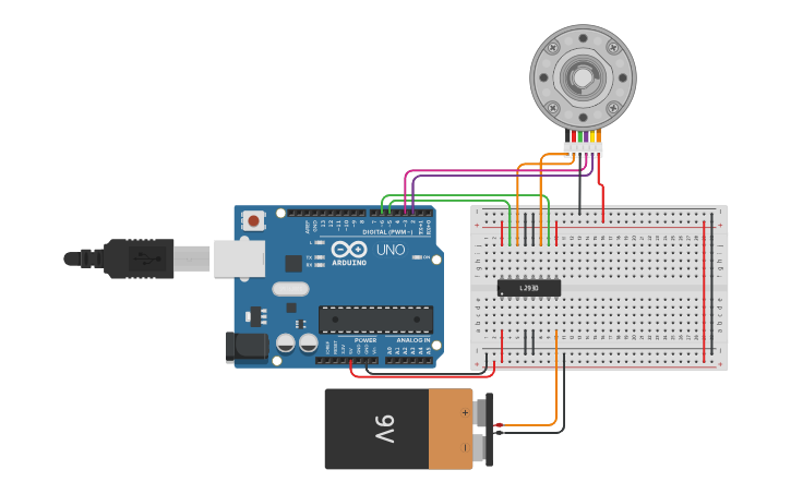 Circuit design DC Motor With Encoder - Tinkercad