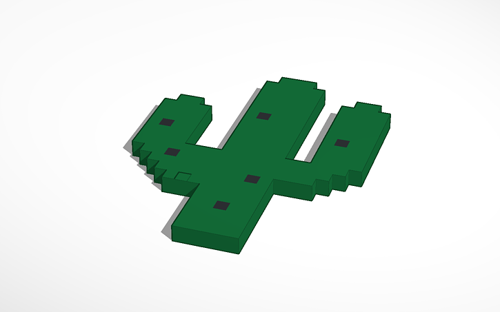 3D design 8-bit cactus(chrome game) | Tinkercad